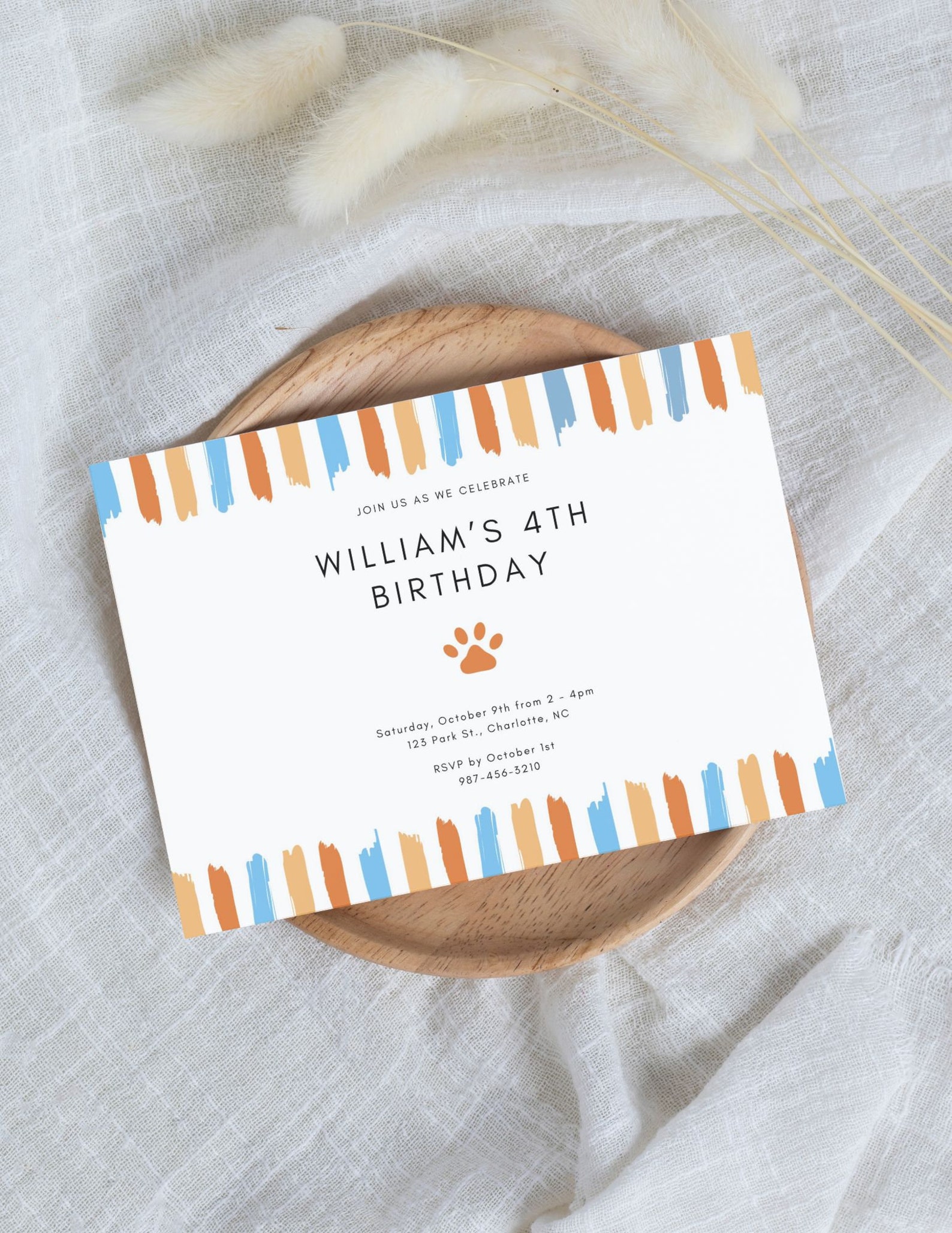 Simple Bluey Birthday Party Invitation Template - Minimalist Design ...