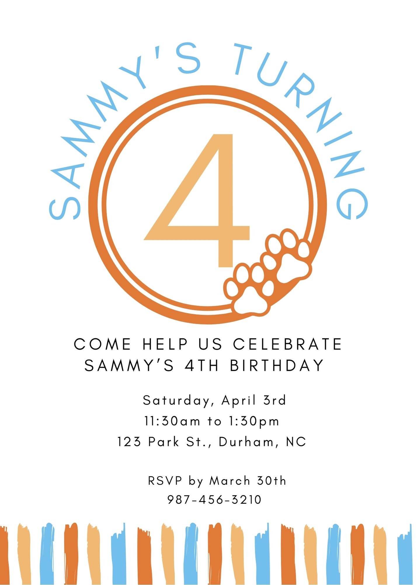 Simple Bluey Birthday Party Invitation Template Minimalist - Etsy