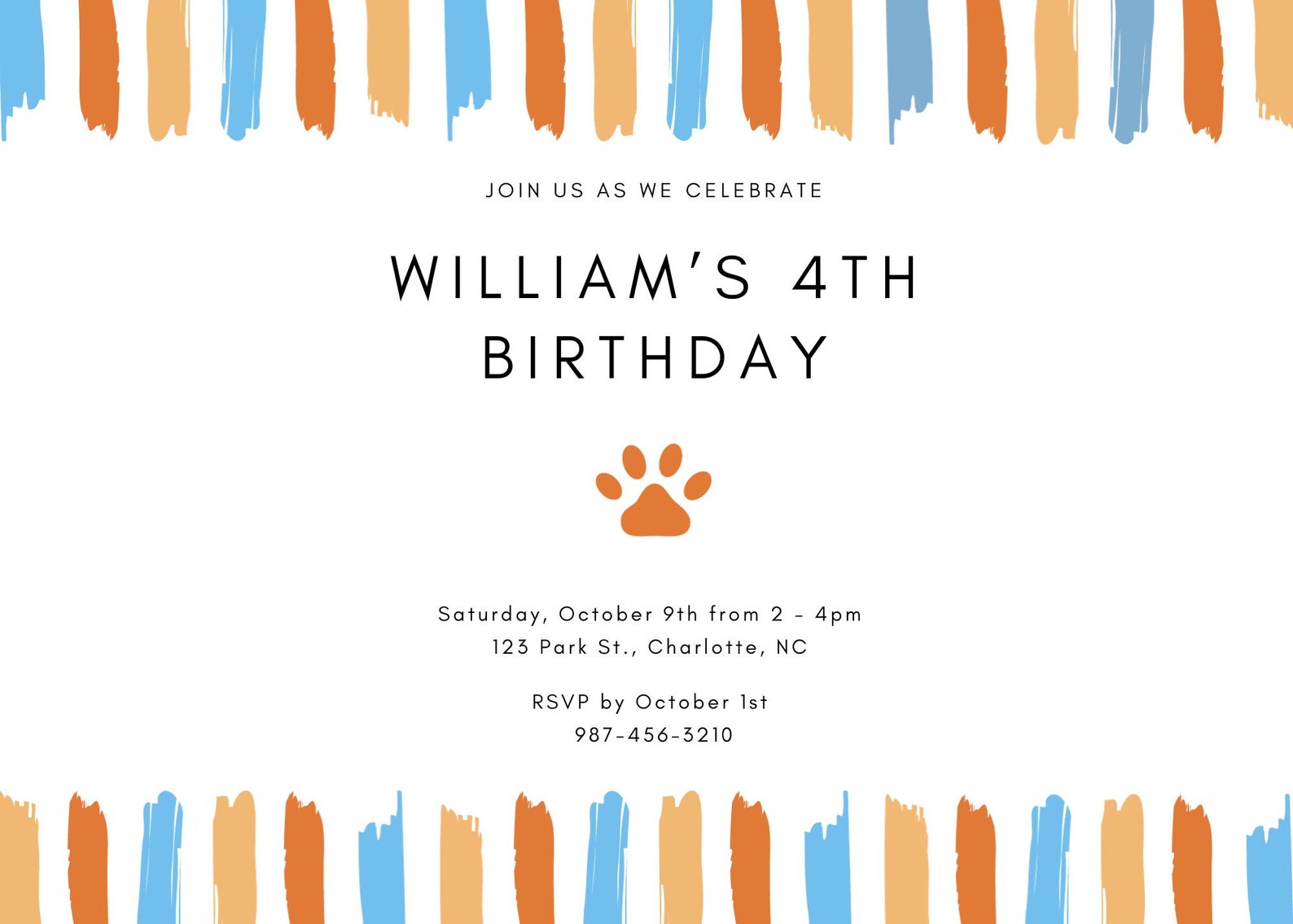 Simple Bluey Birthday Party Invitation Template - Minimalist Design ...