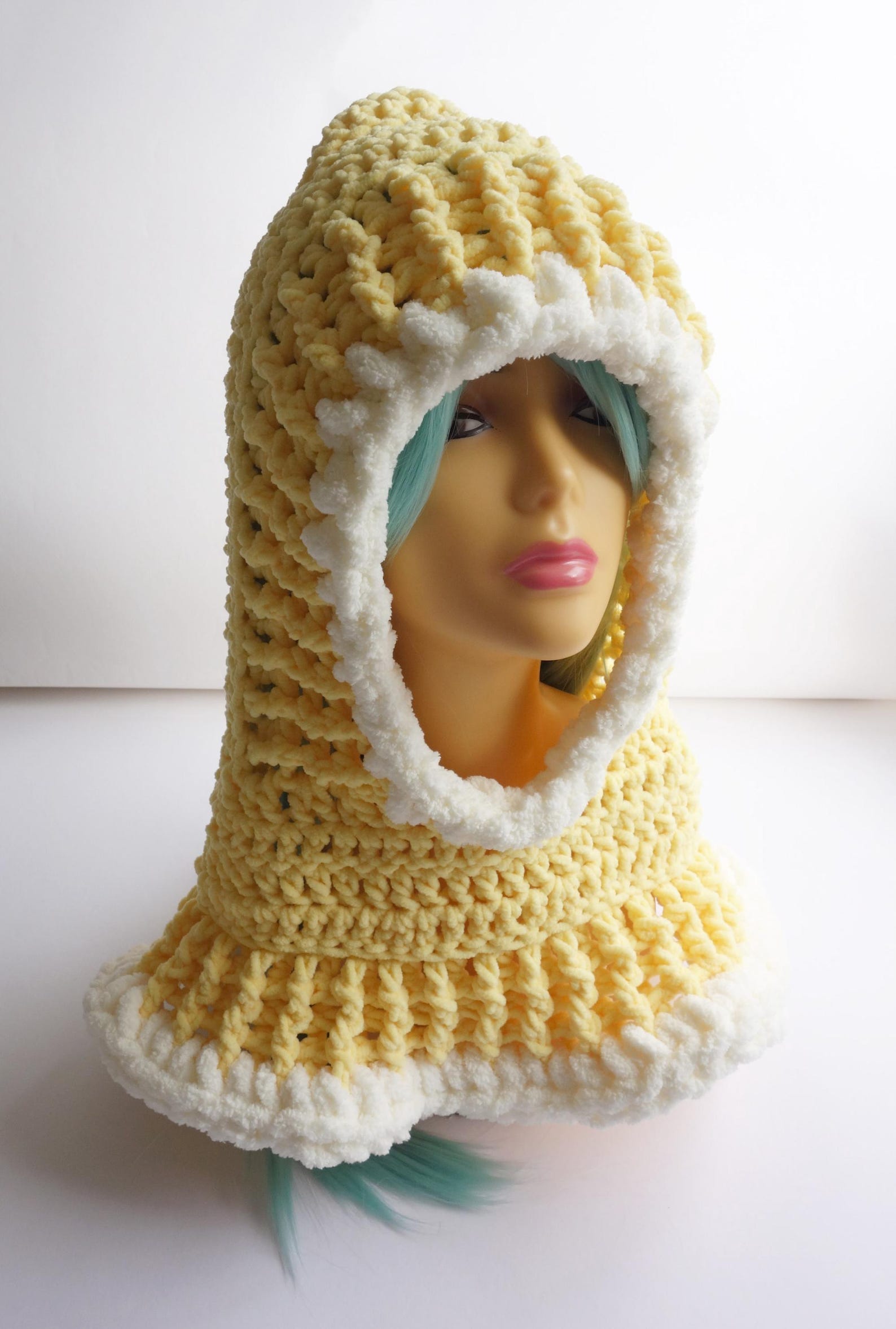 Crochet Lemon Meringue Snood, Cozy Fall Hood, Winter Fashion, Warm Ski ...