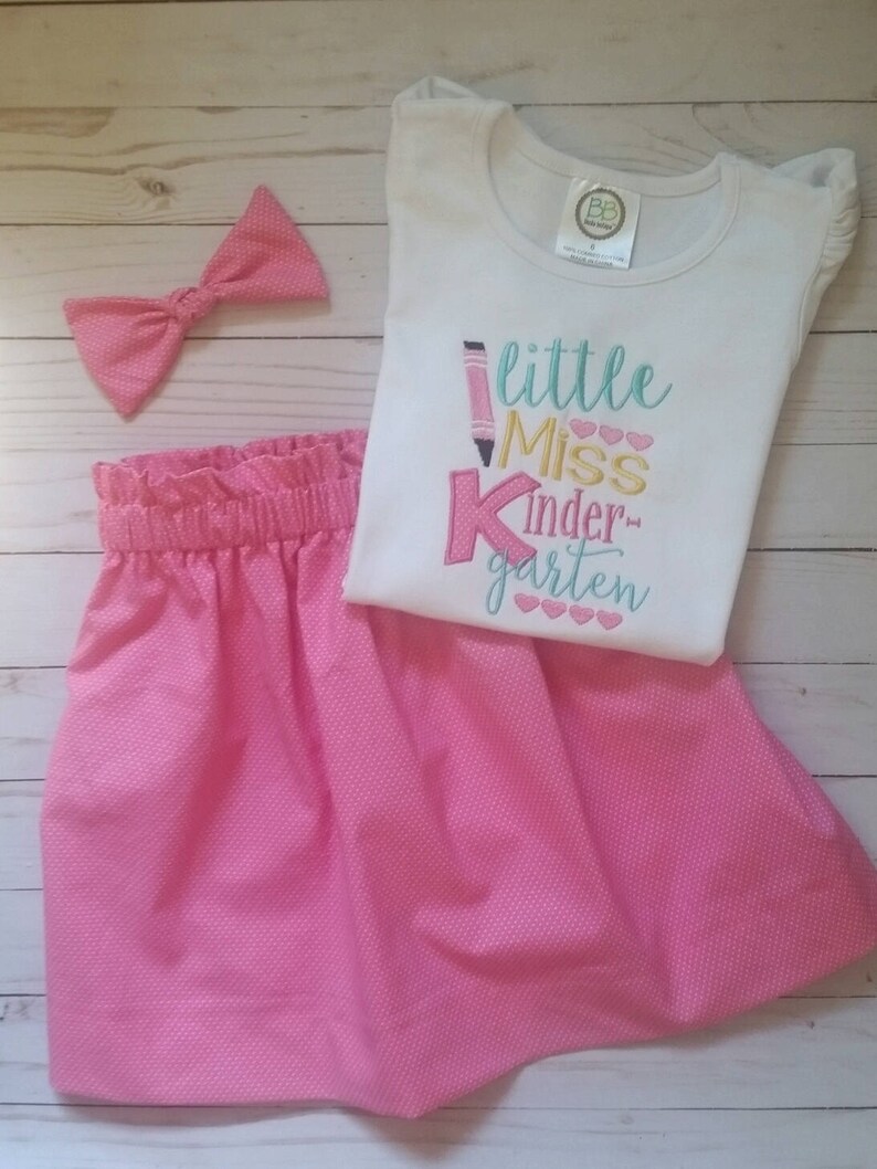 Girl's Kindergarten Outfit First Day of Kindergarten - Etsy