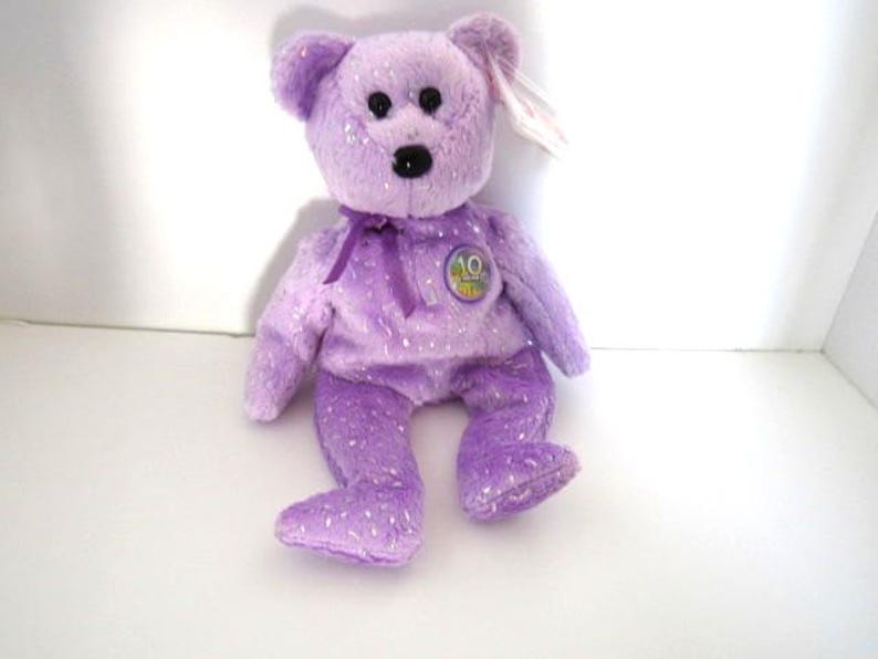 TY Vintage Beanie Baby Bears Decade Red, Red, Purple, White, and Light ...