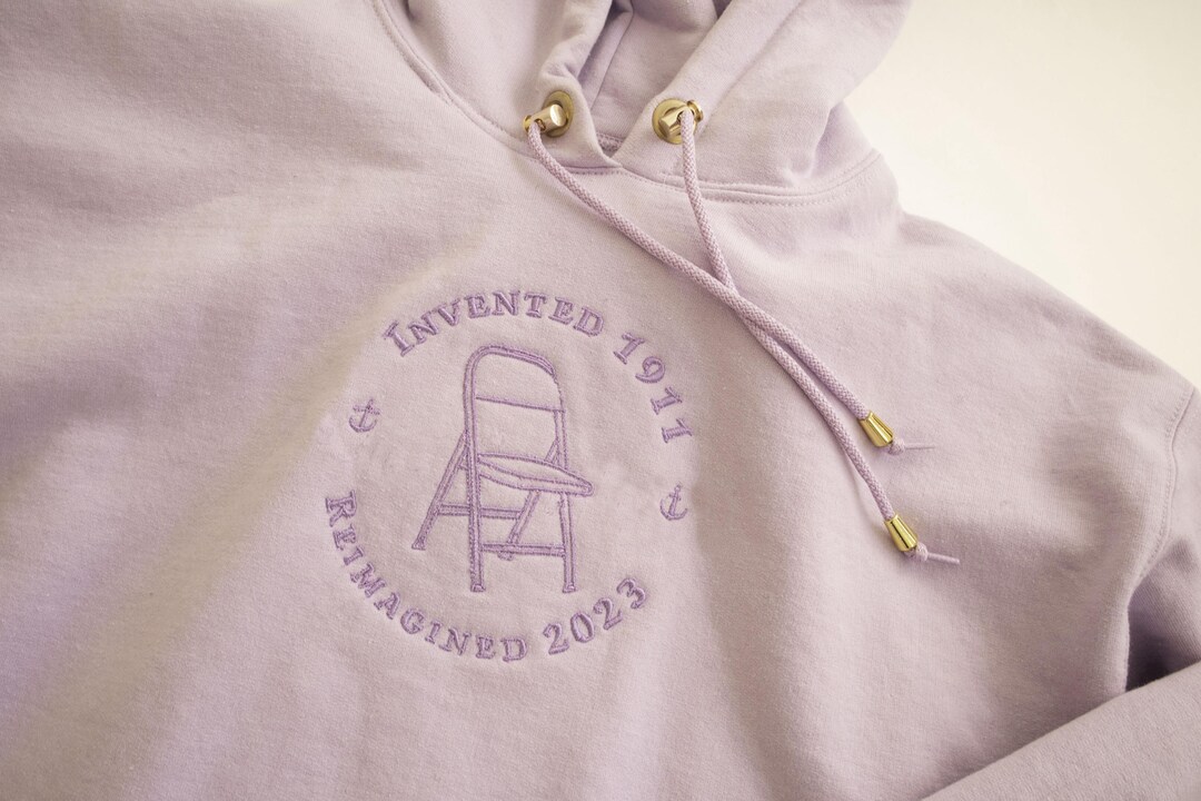 Light Purple Embroidered Folding Chair Sweatshirt - Etsy