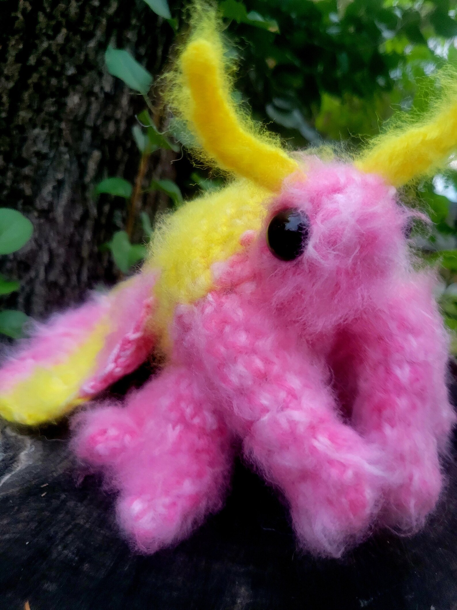 Made to Order Rosy Maple Moth Crochet Plush: Fluffy Insect Stuffie - Etsy