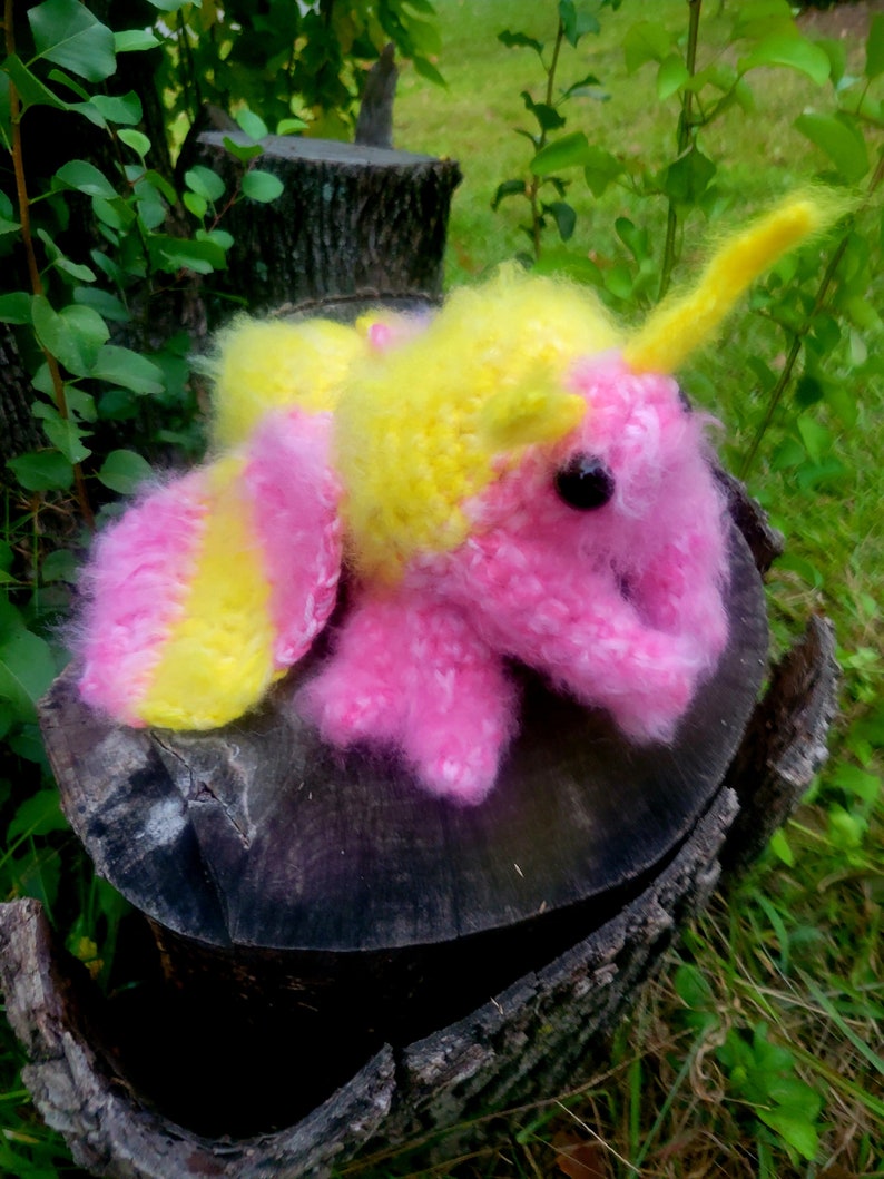 Made to Order Rosy Maple Moth Crochet Plush: Fluffy Insect Stuffie - Etsy