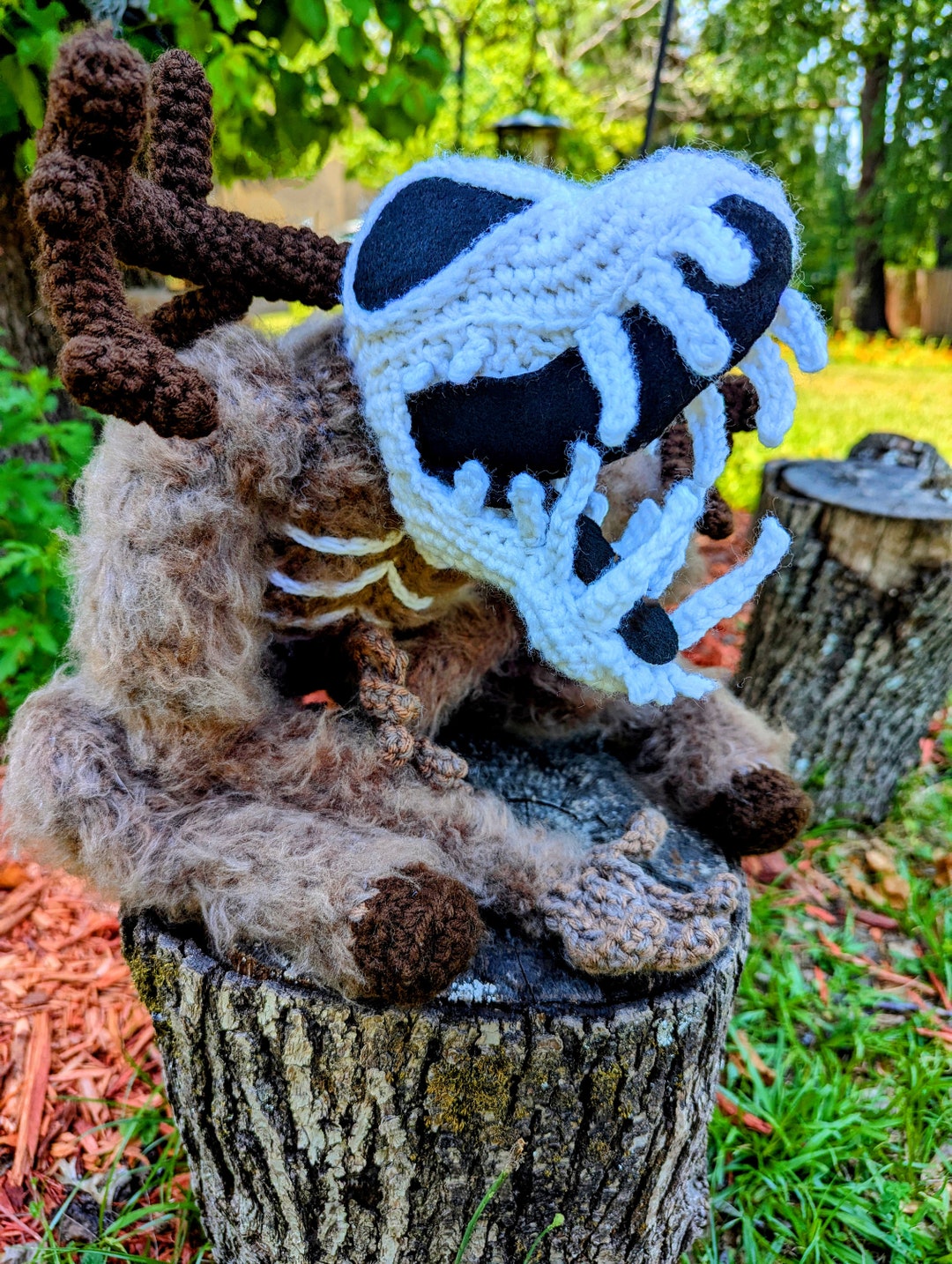 Made to Order Fluffy Wendigo Plush Crochet Amigurumi Soft Sculpture ...