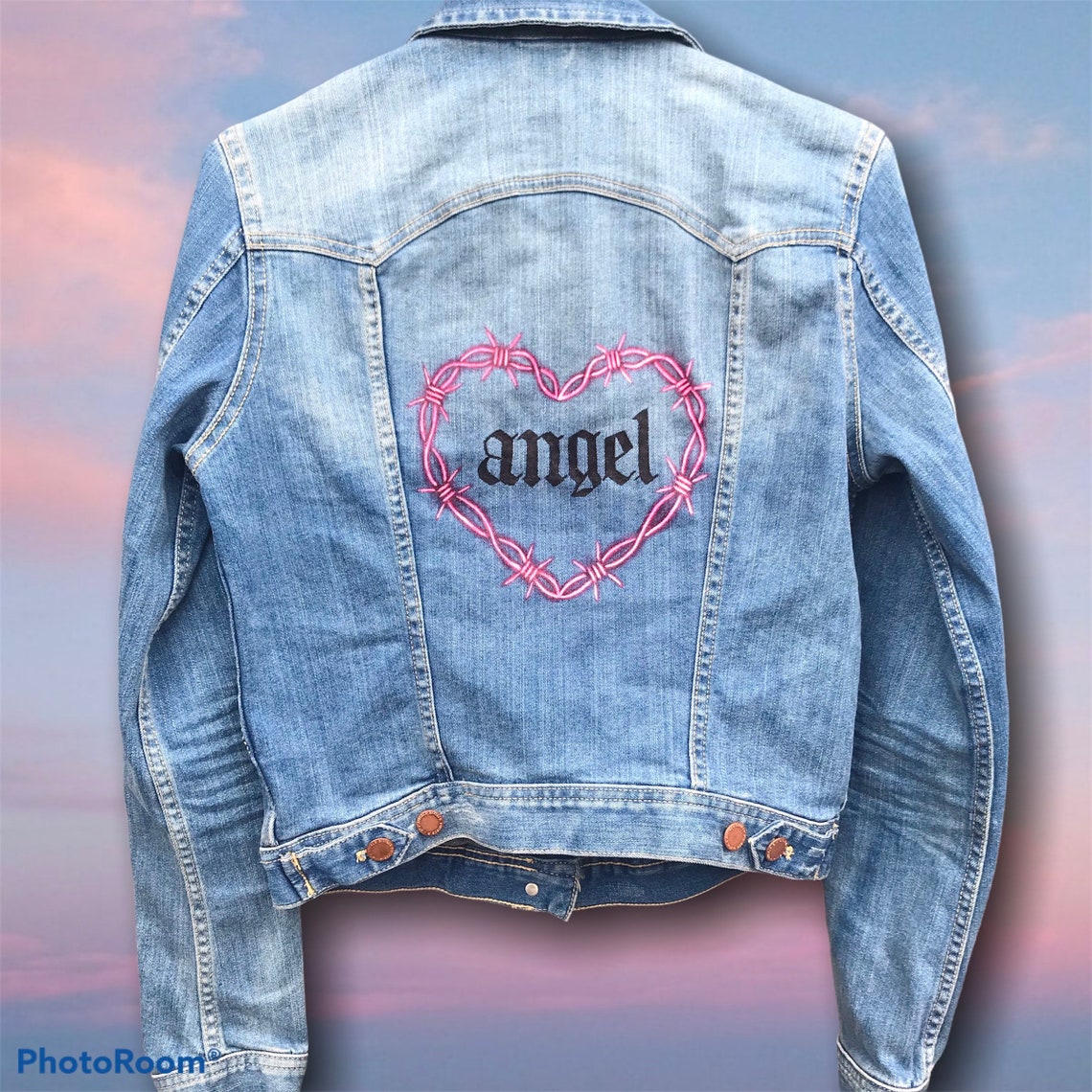 Hand-painted OOAK Denim Jacket Edgy Y2K Grunge | Etsy