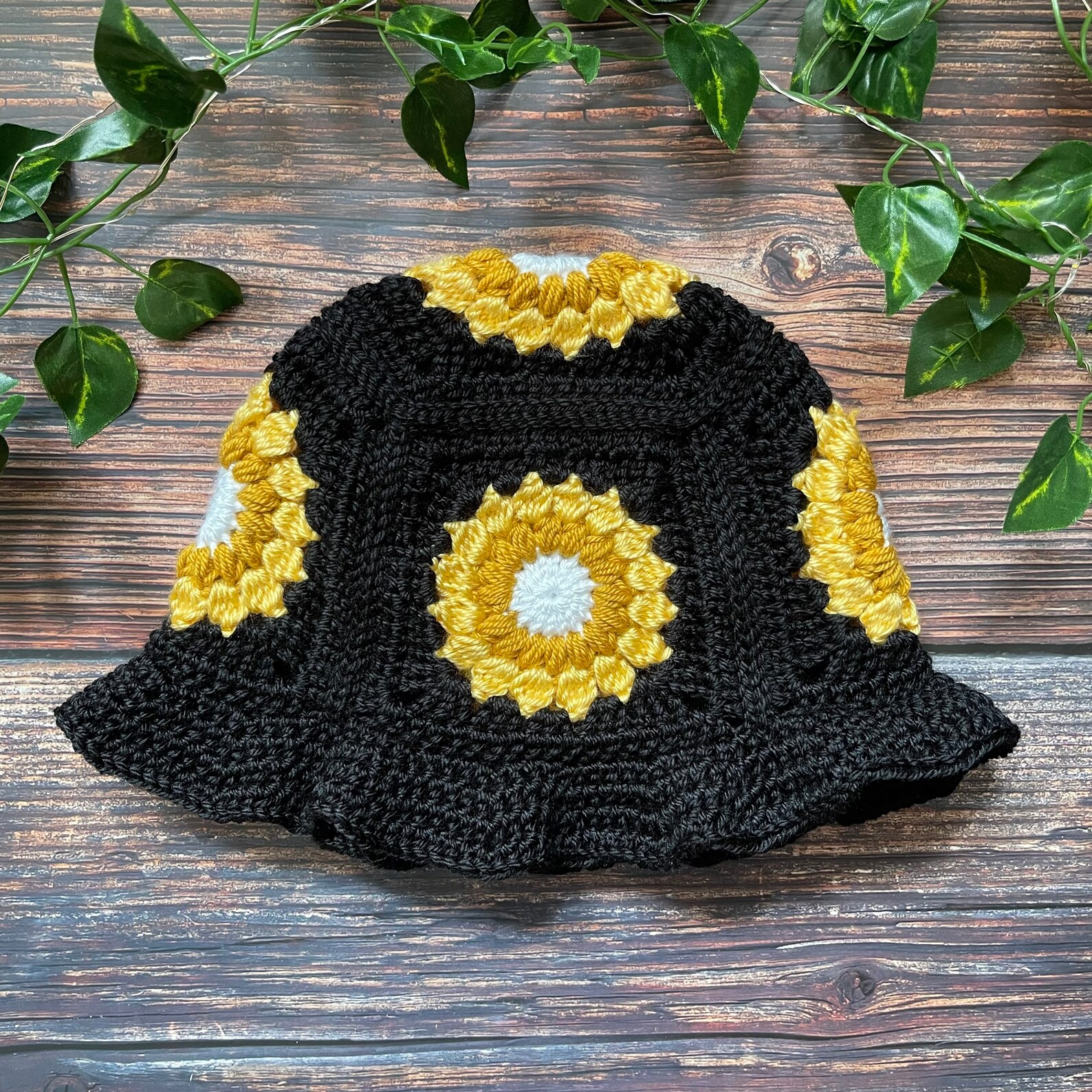 Crochet Sunflower Bucket Hat Cottagecore Fairycore Kawaii Romantic ...