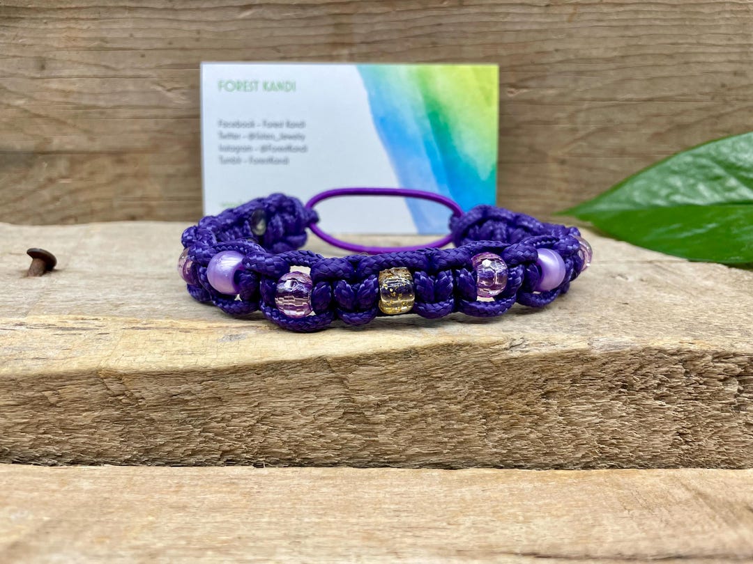 Purple and Gold Kandi Armband Body Jewelry - Etsy