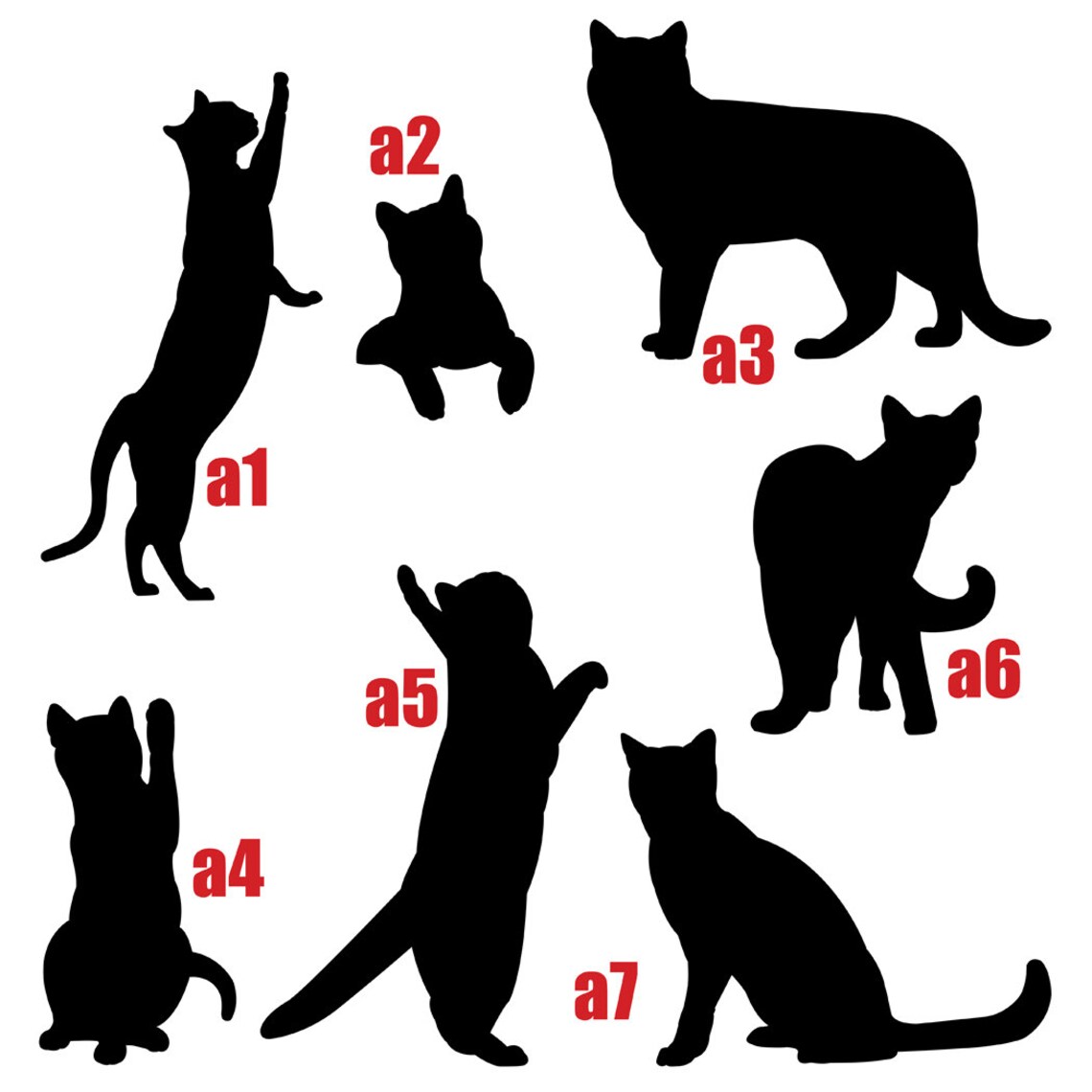 Cat Silhouette Wall Decal Sticker - Etsy