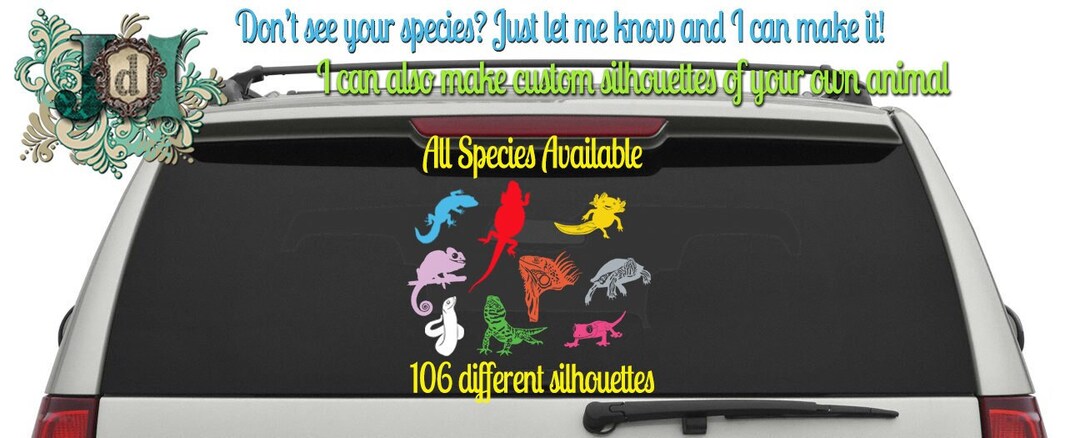 Reptile Decal, Silhouette, Decal, Sticker, Frog, Turtle, Snake, Lizard ...