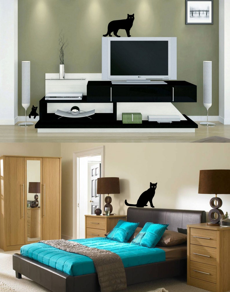 Cat Silhouette Wall Decal Sticker - Etsy