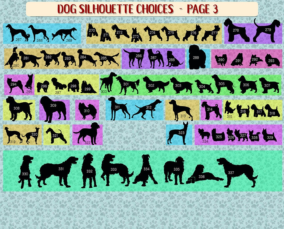 6 Pretty Pattern Dog Decal Custom Dog Breed Cut out | Etsy