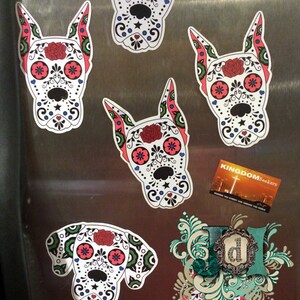 Great Dane Magnets, Sugar Skull Magnets, Colorful Dane, Dog Mom, Crazy ...