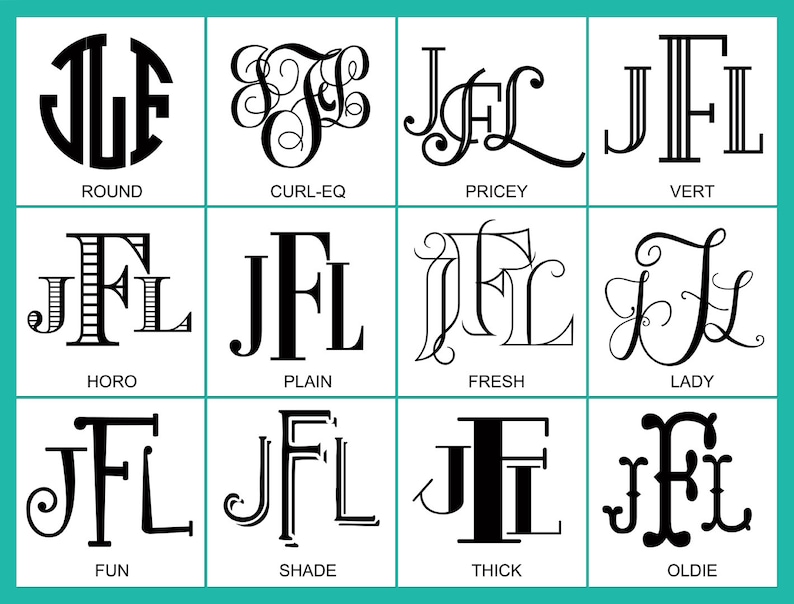 Customizable Monogram Decal Sticker - Etsy