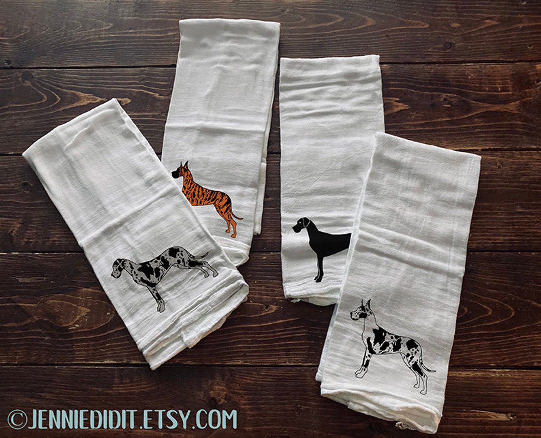Customizable Great Dane Kitchen Towel, Dog Lover Gift, Crazy Great Dane ...