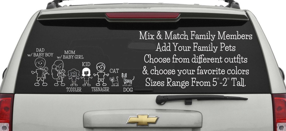 Single Color - Stick Family Decal, Stick Family Sticker, Custom Stick ...