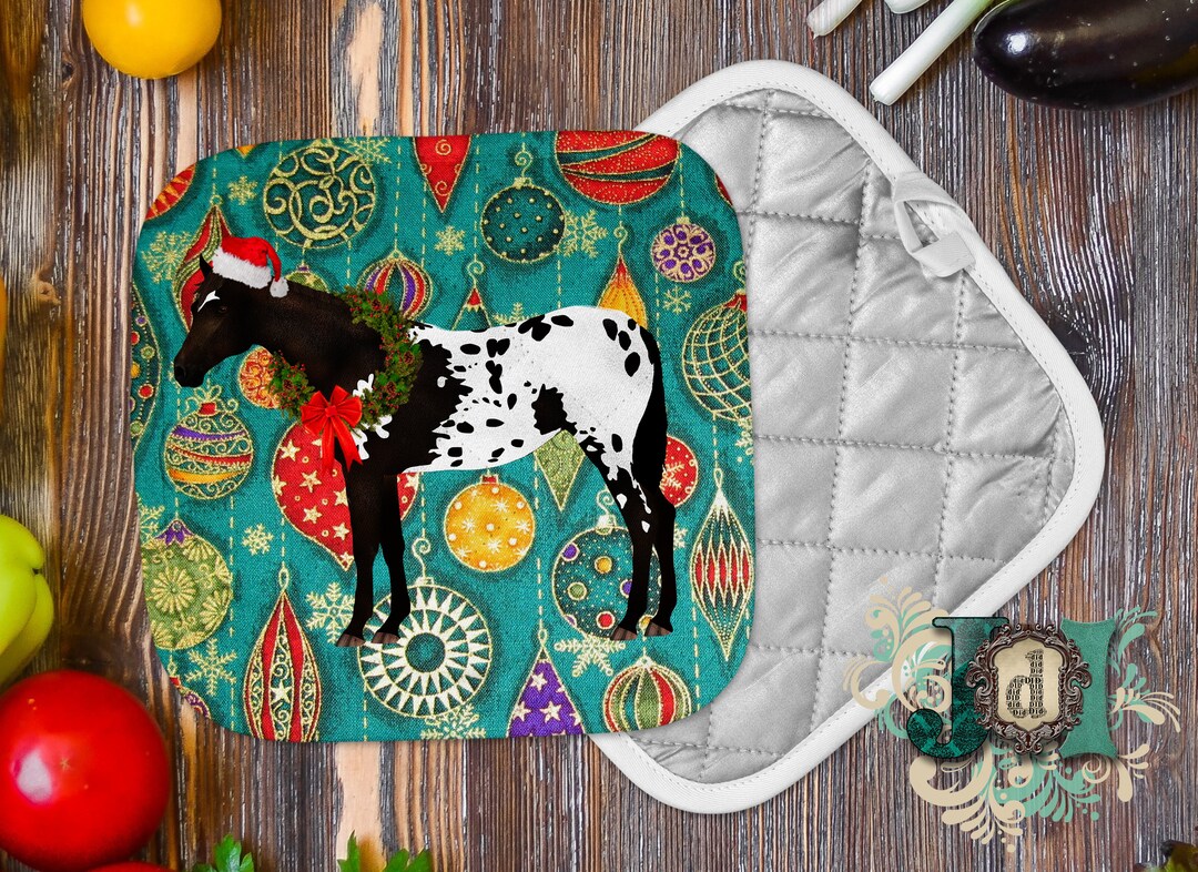 Holiday Horse Pot Holder, Horse Kitchen, Winter Decor, Christmas Pot ...