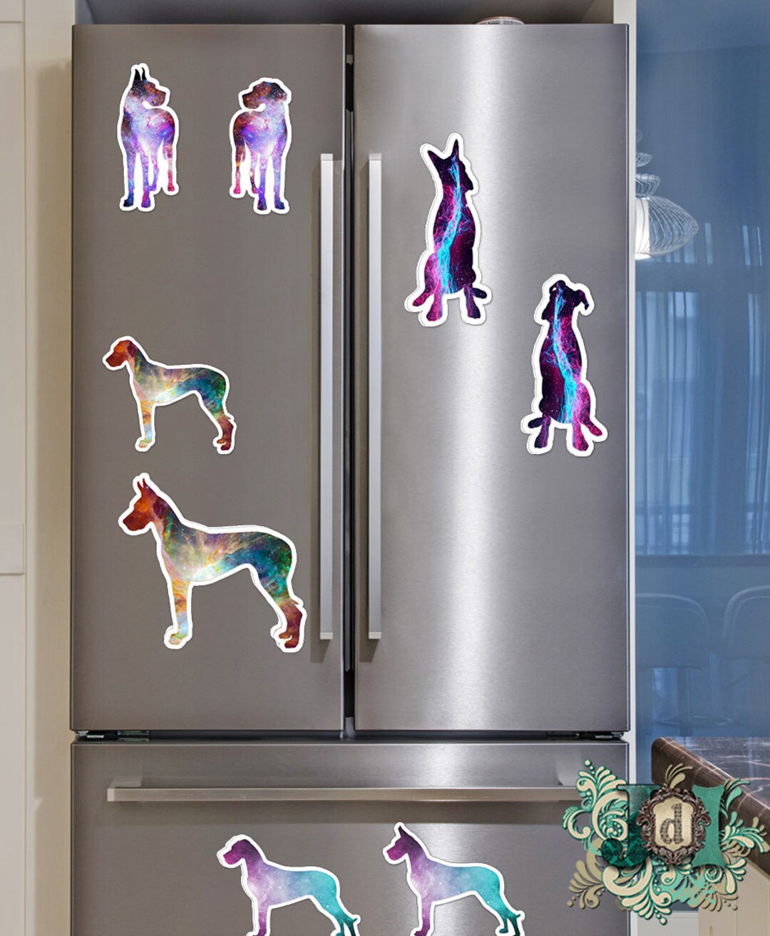 Great Dane Magnets, Galaxy, Colorful Dane, Great Dane Design, Space ...
