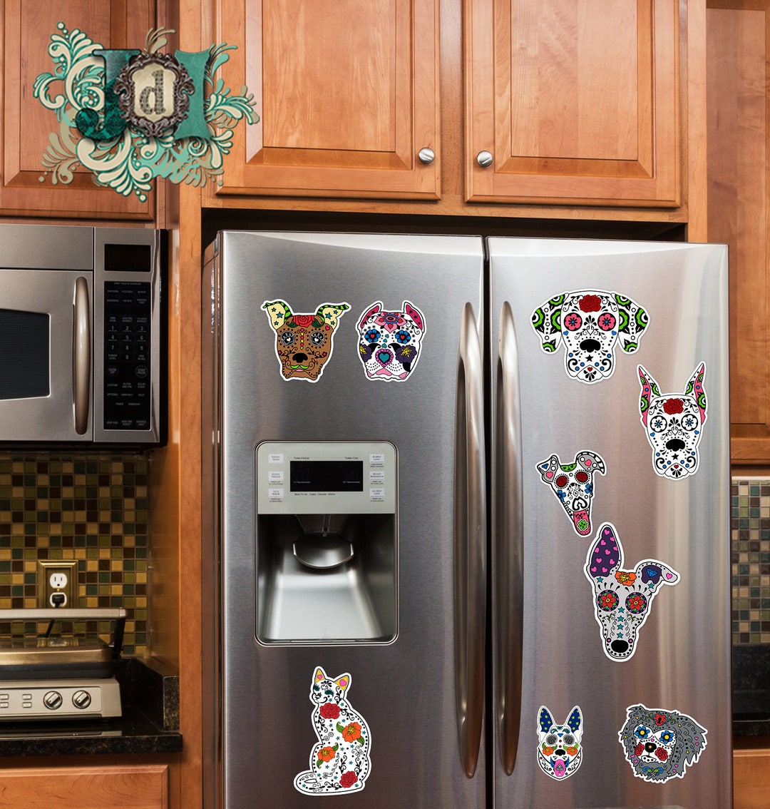 Great Dane Magnets, Sugar Skull Magnets, Colorful Dane, Dog Mom, Crazy ...