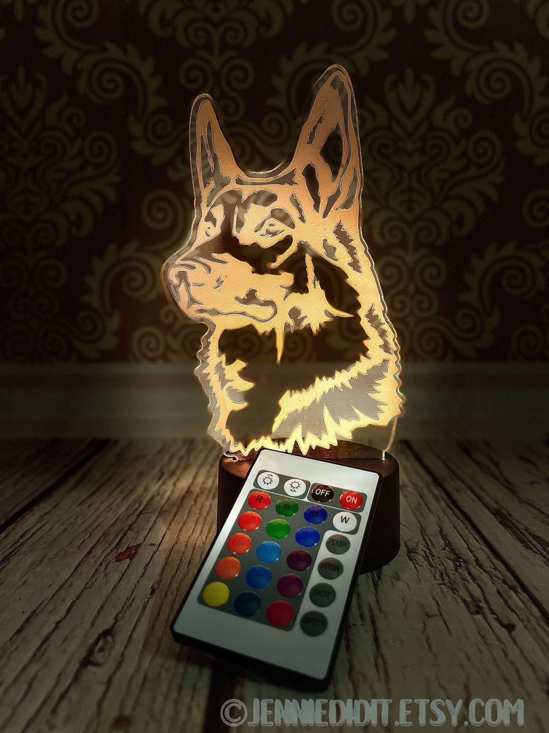 German Shepherd LED 3D Lamp, German Shepherd Gift, GSD Night Light ...