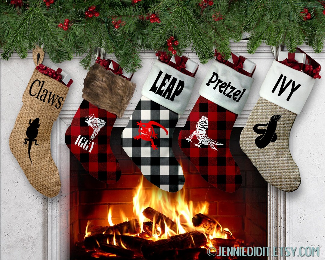 Custom Reptile Christmas Stocking, Christmas Stocking, Christmas Decor ...