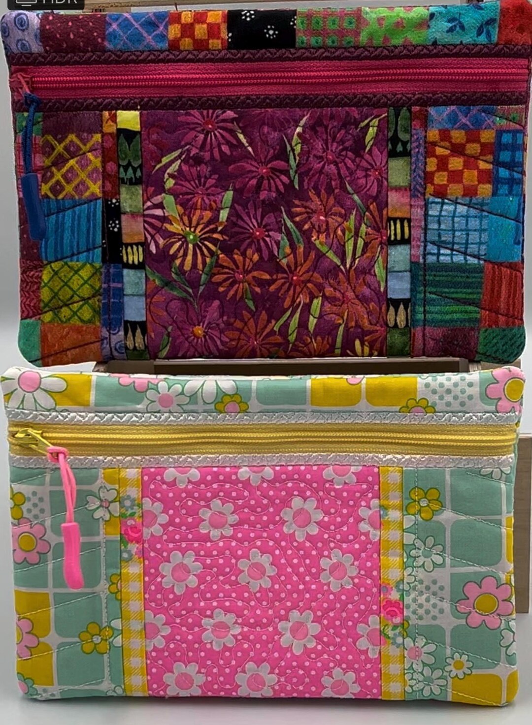 Colorful Quilted Zipper Pouches FREE SHIPPING! - Etsy