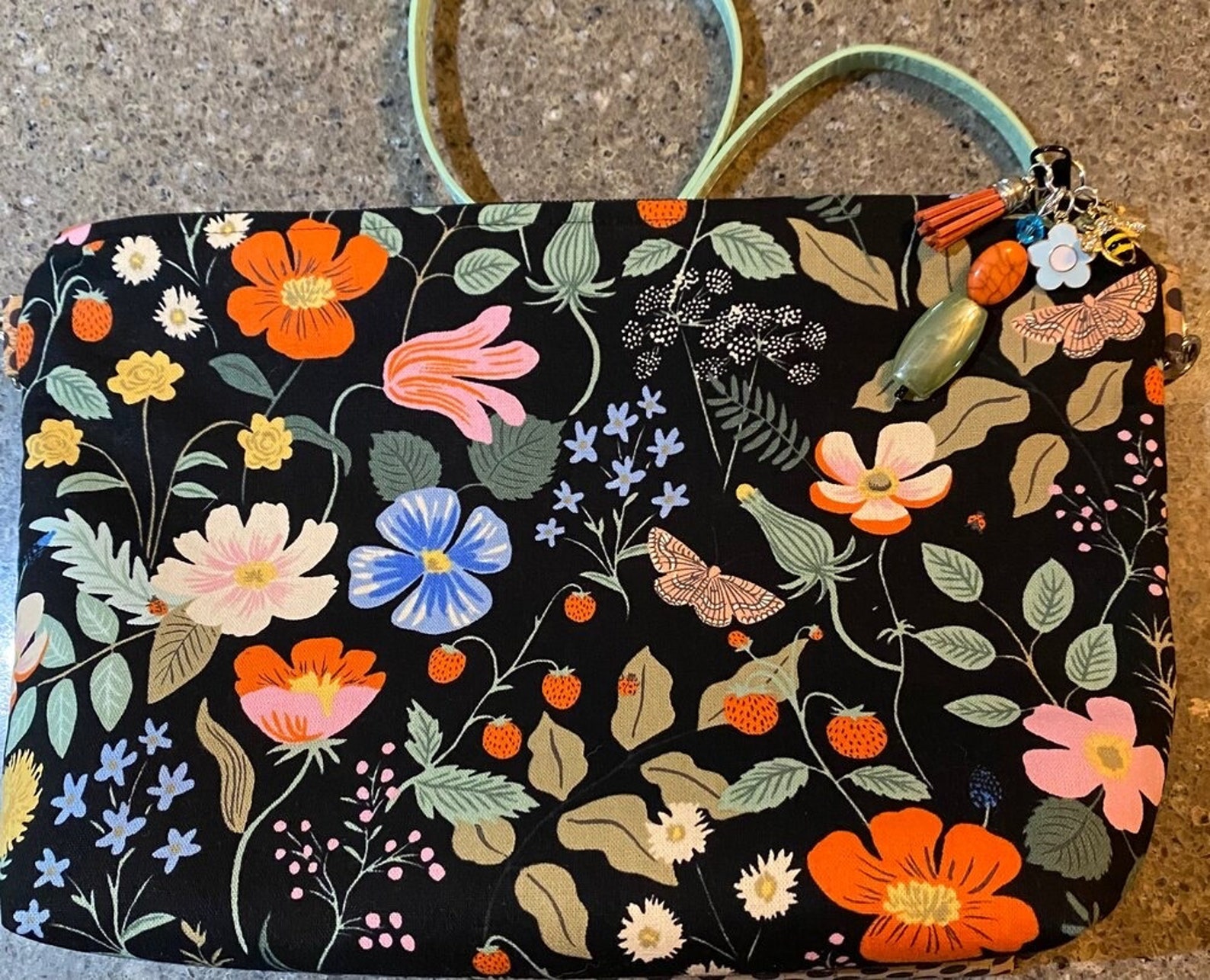Rifle Paper Co. Floral Crossbody Bag: Handmade Canvas & Cork - Etsy