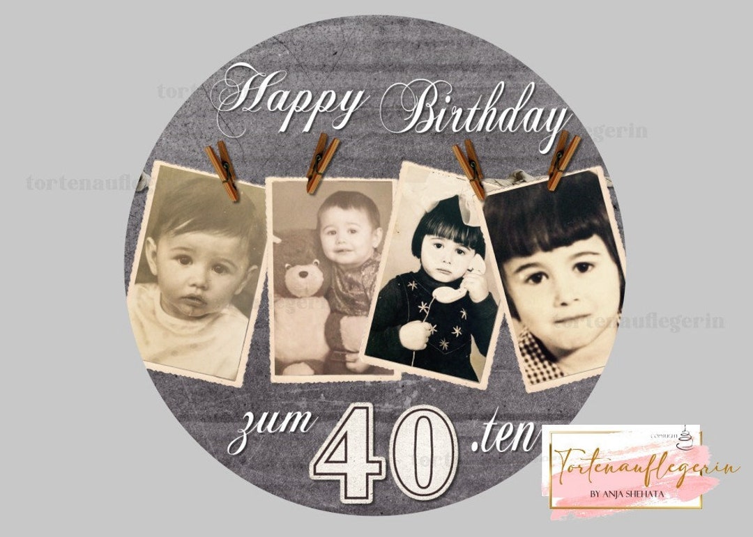 Cake Topper Birthday Collage - Etsy