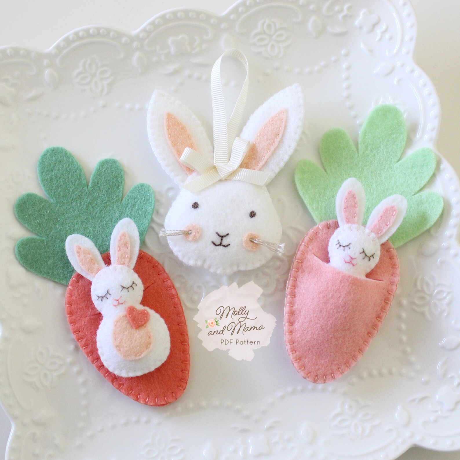 Pattern Bundle Felt Easter Bunny PDF Sewing Patterns - Etsy
