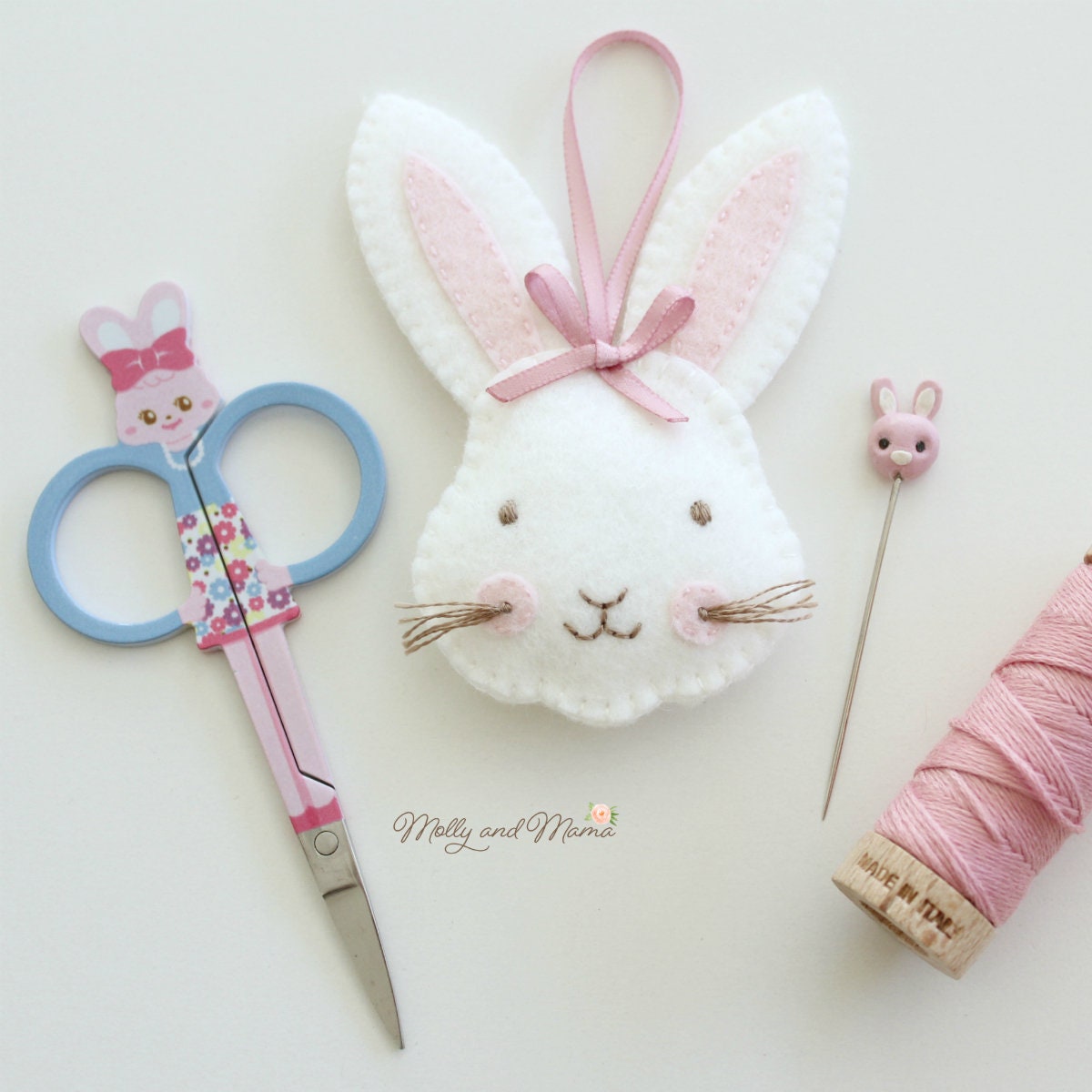 FELT RABBIT PDF Pattern - 'rosie Rabbit' Easter Ornament; Hand Stitched ...