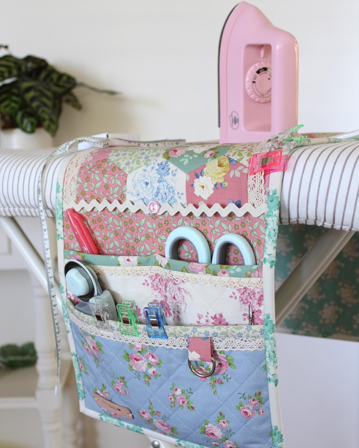 Sew Tidy Ironing Caddy Sewing Pattern - English Paper Pieced Ironing ...