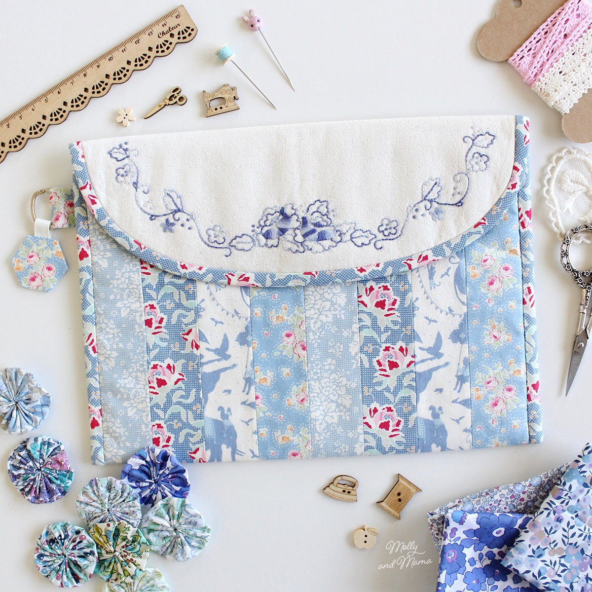 Summer Rose iPad Pouch Sewing Pattern – Simple Patchwork Cover With ...