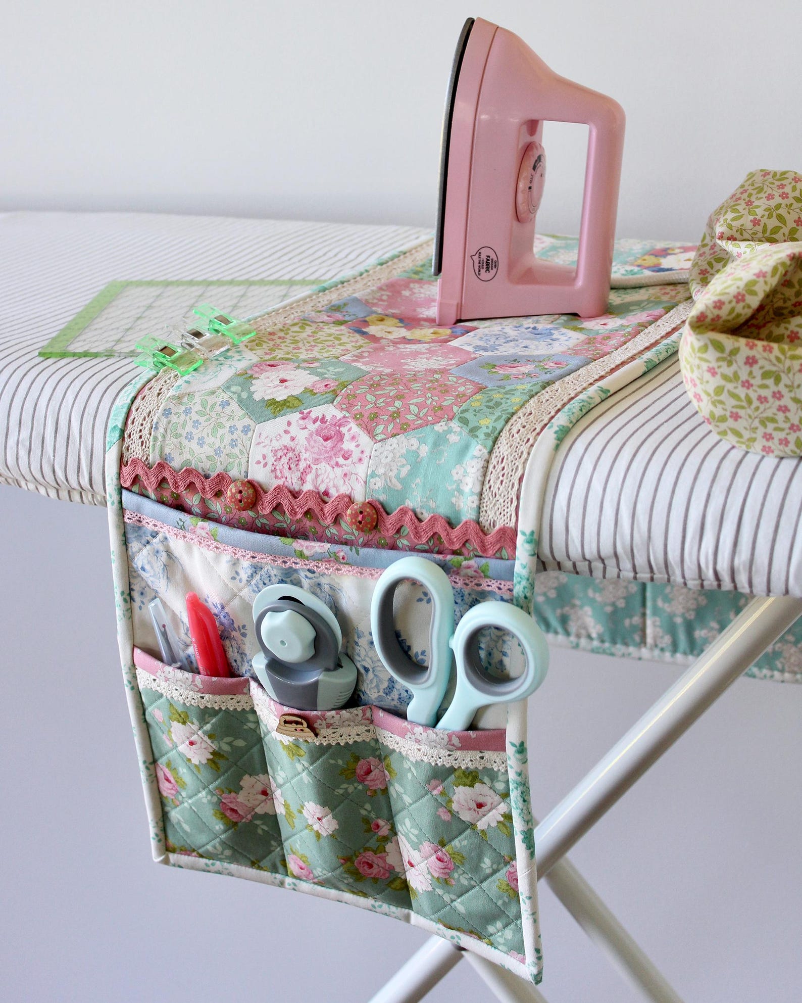 Sew Tidy Ironing Caddy Sewing Pattern - English Paper Pieced Ironing ...