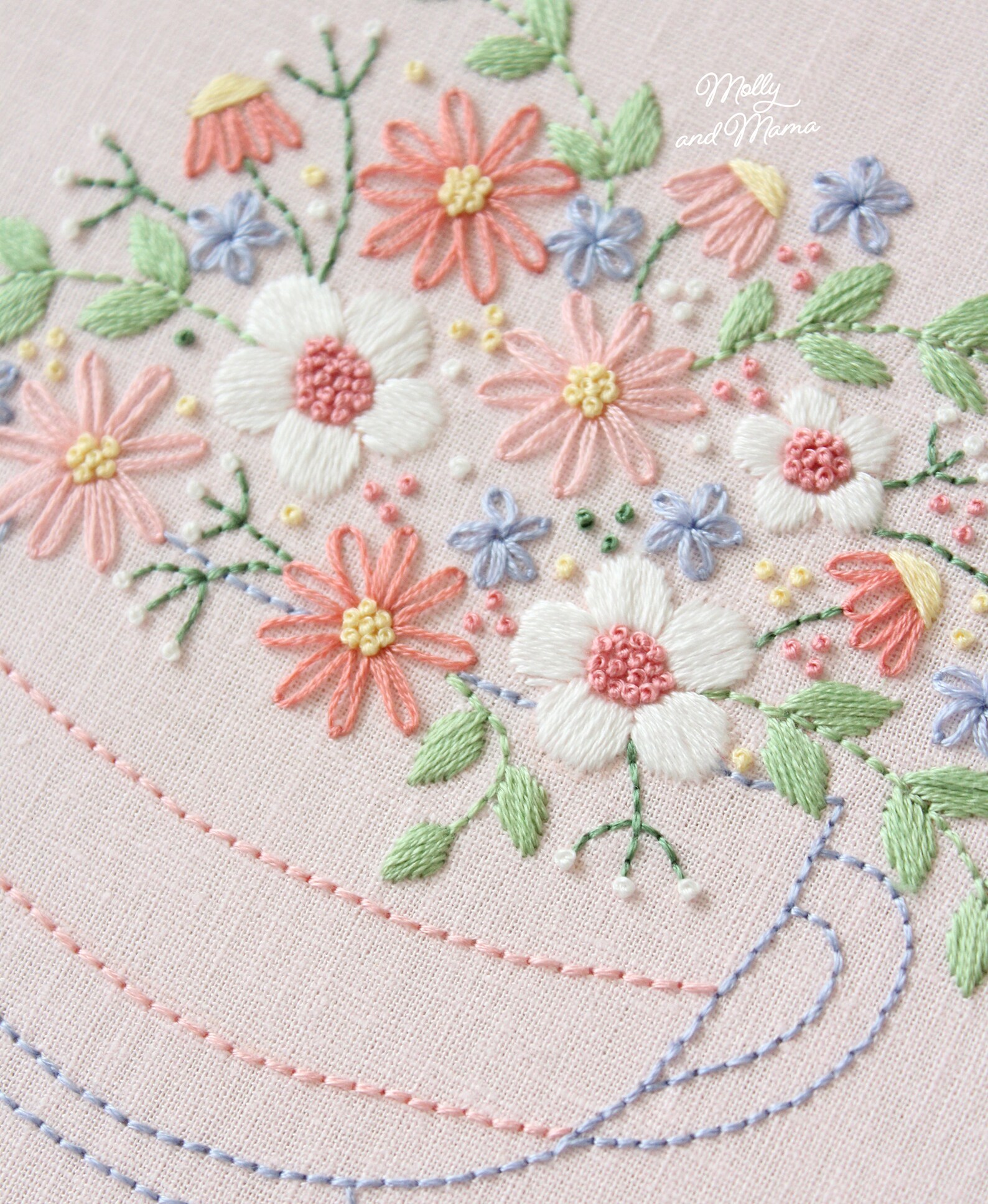 PDF PATTERN 'tea Time Posy Stitchery' Floral Hand - Etsy