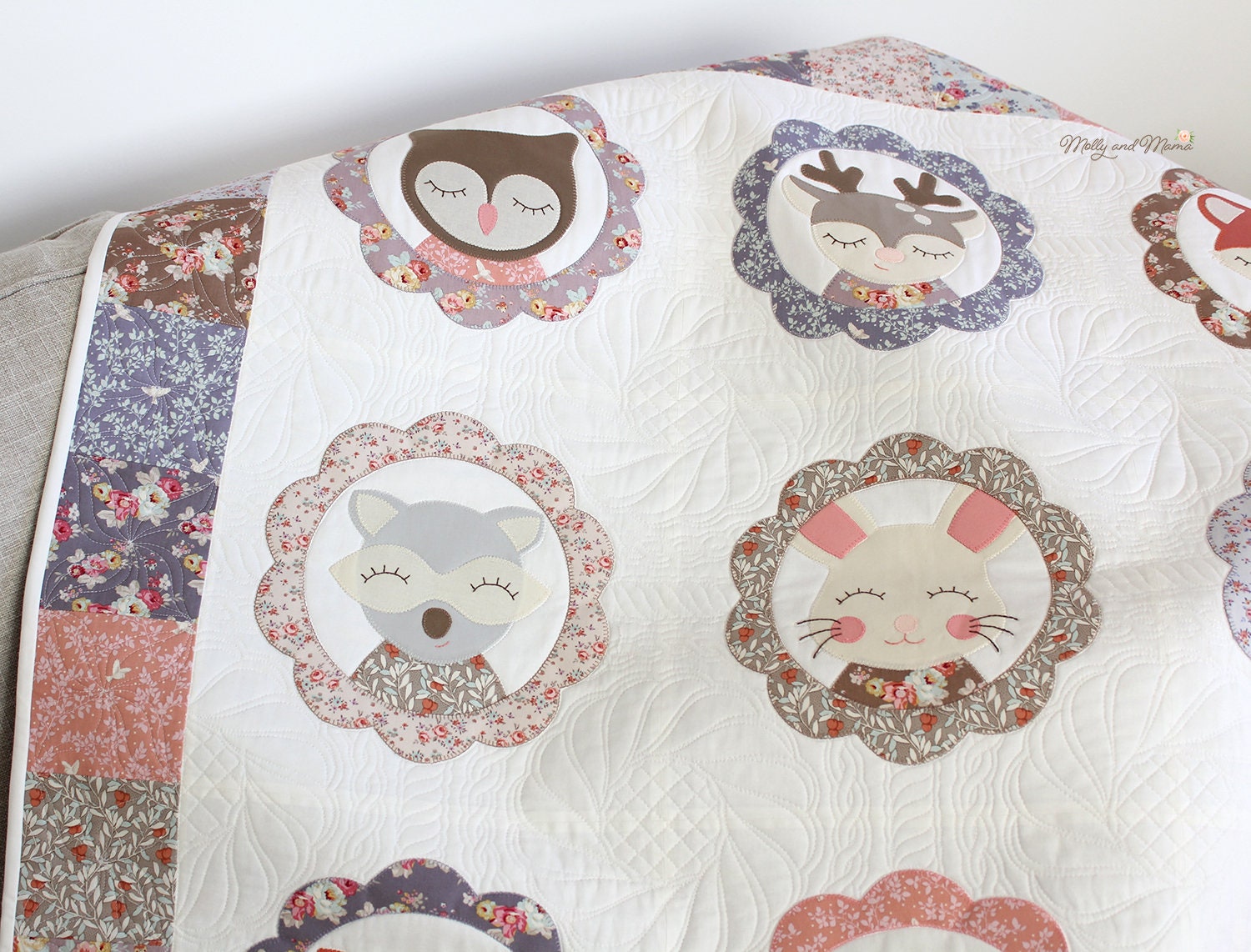 Forest Family Quilt - PDF Sewing Pattern for Woodland, Forest Animal ...