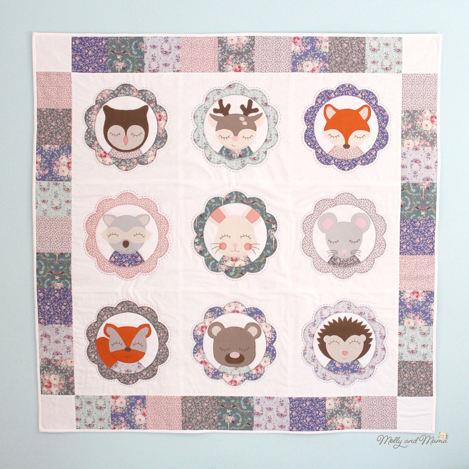 Forest Family Quilt - PDF Sewing Pattern for Woodland, Forest Animal ...