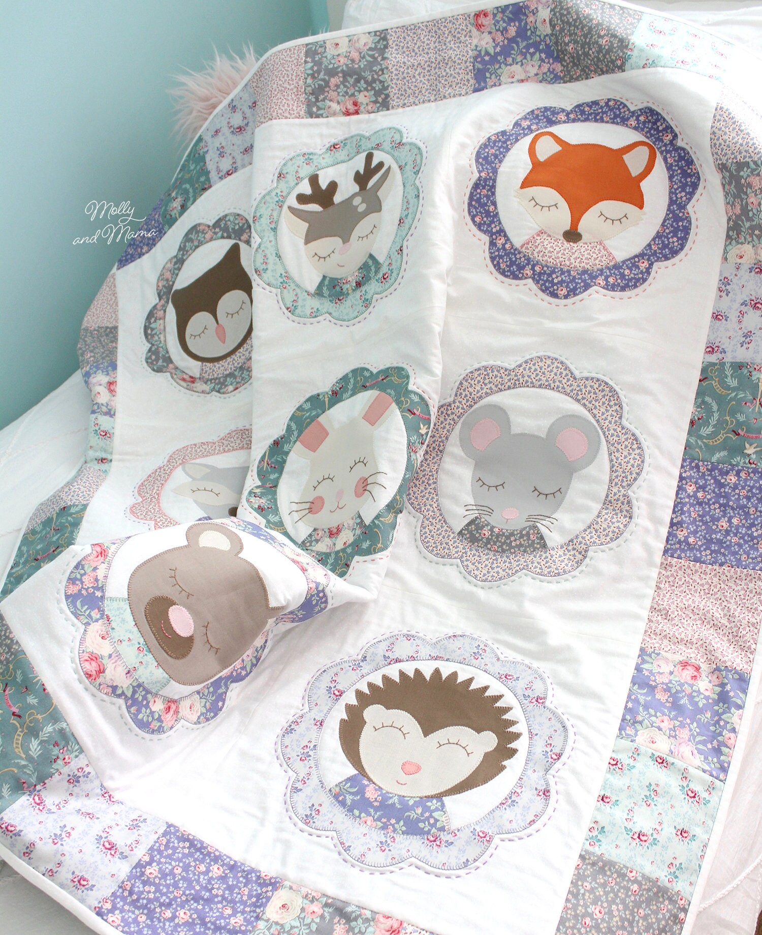 Forest Family Quilt - PDF Sewing Pattern for Woodland, Forest Animal ...