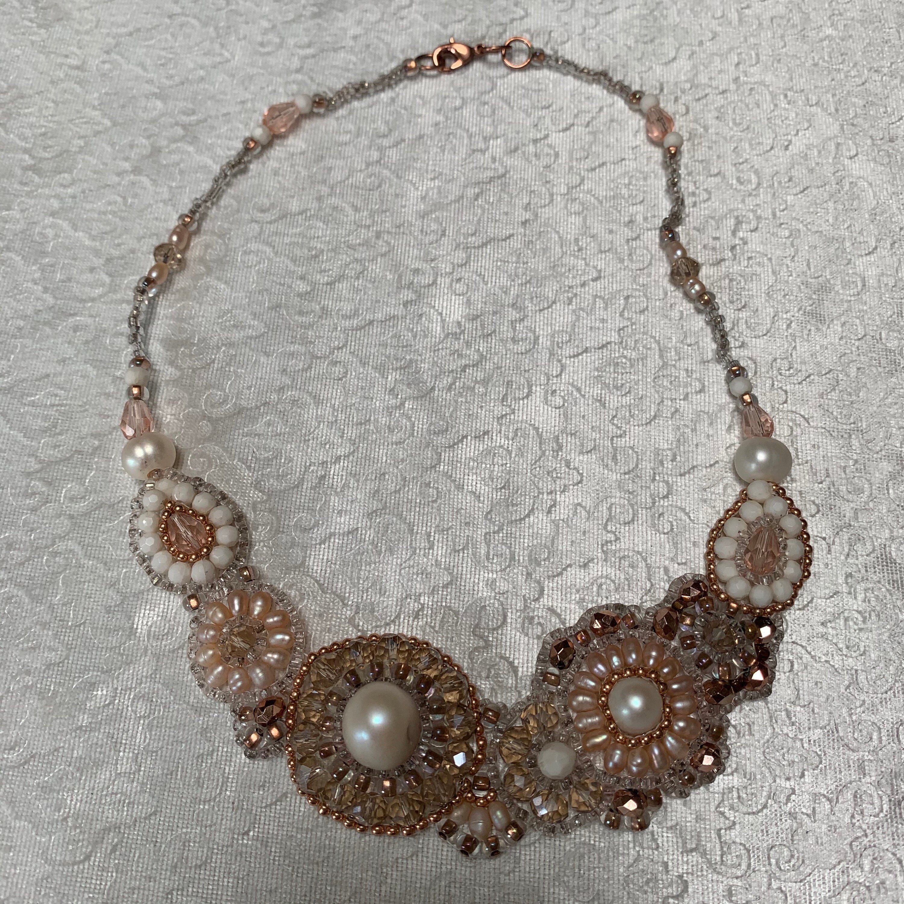 Collar de oro rosa de perla rosa rosa - Etsy España