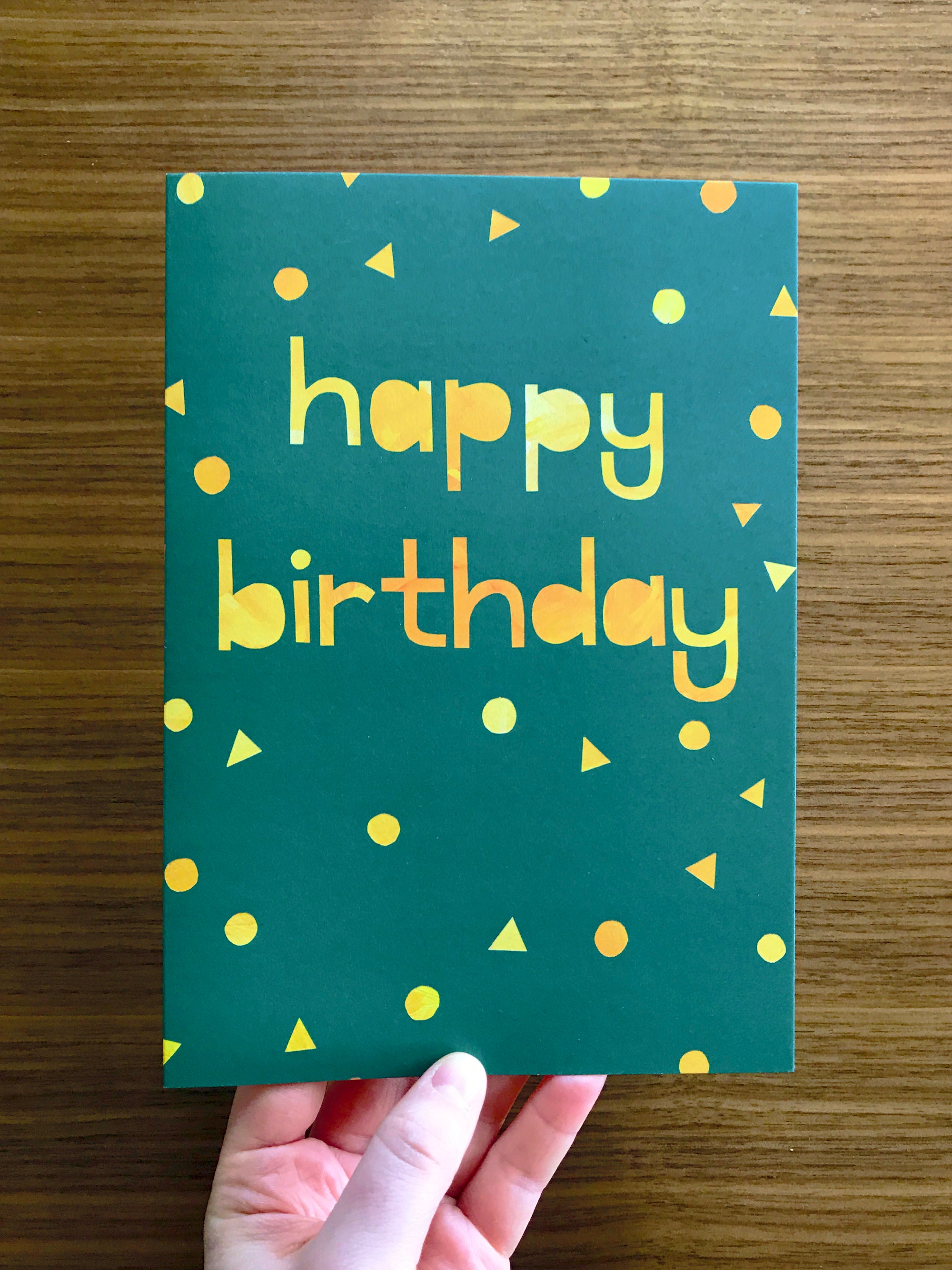 Green Happy Birthday Card - Etsy