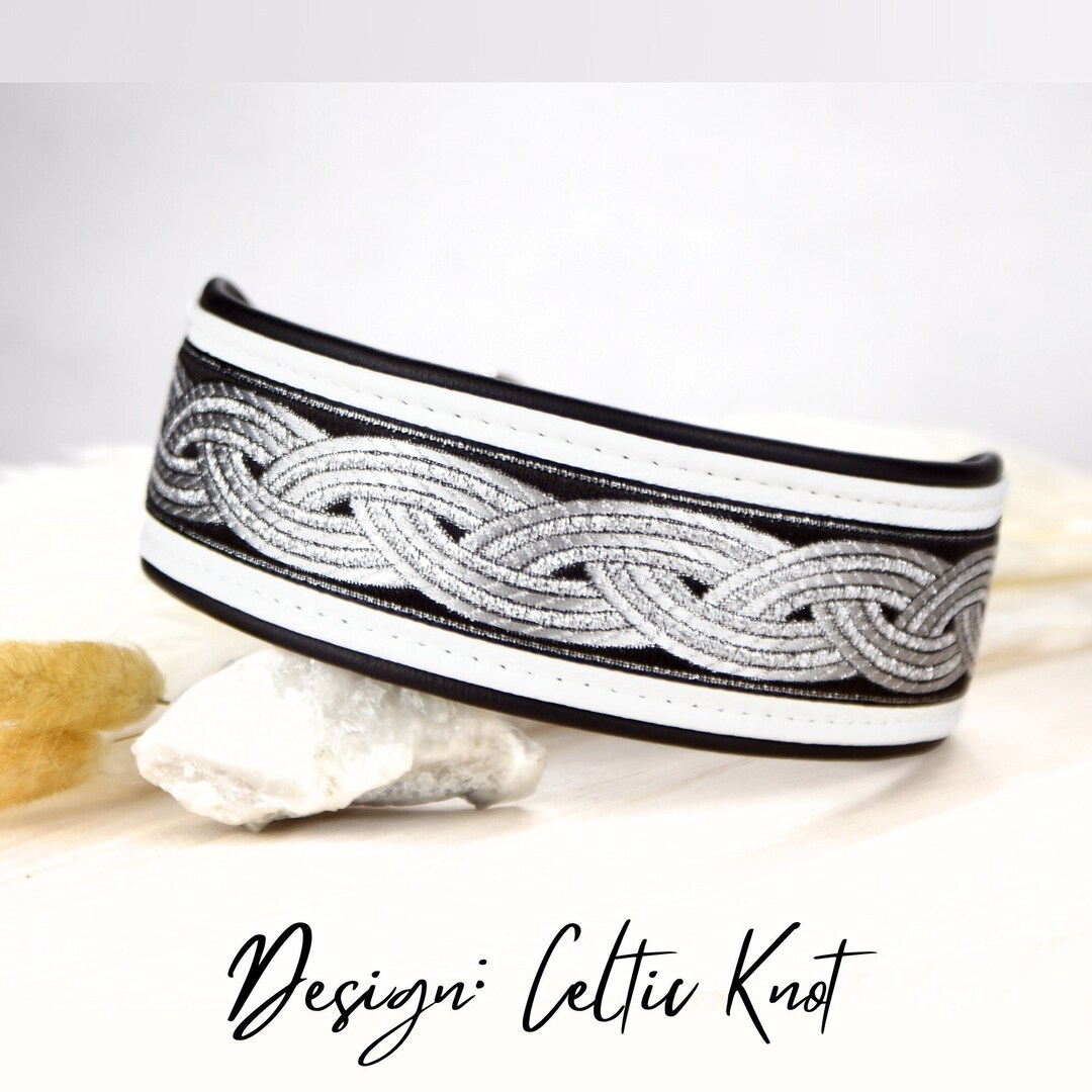 Celtic Sighthound Collar Made of Leather, Nordic Collar With Celtic ...