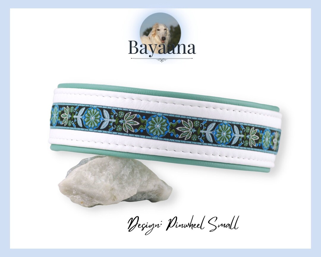 Small Sighthound Collar, Made to Measure Leather Collar With a Braid ...