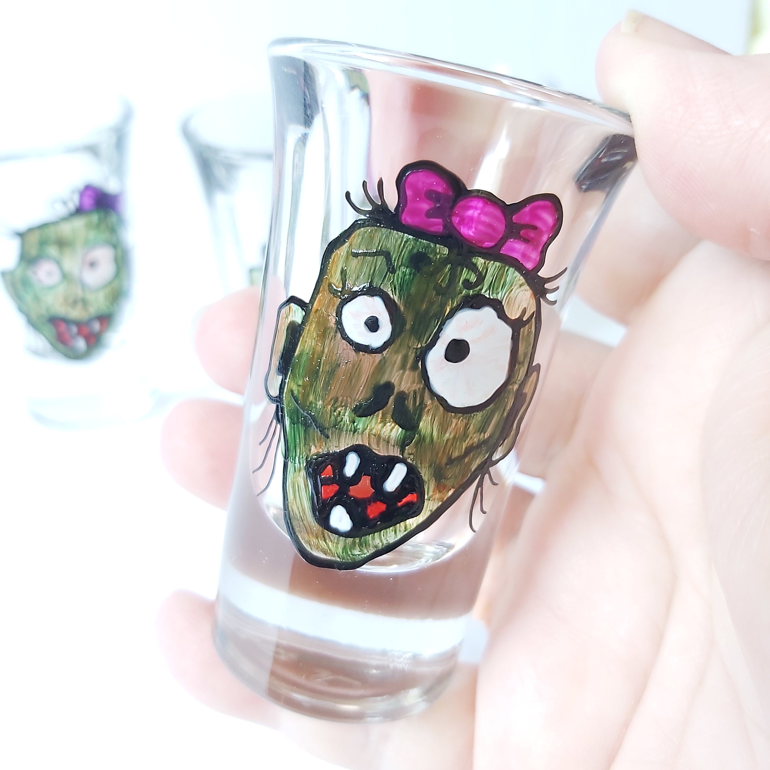 Girl Zombie Walking Dead Apocalypse Shot Glasses Hand Painted - Etsy