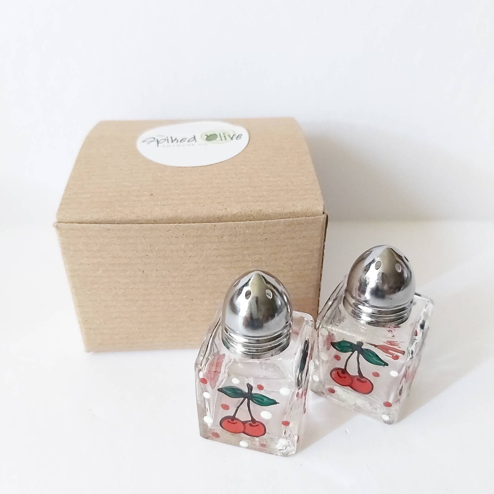 Cherries Salt & Pepper and Dots Mini Handpainted Shakers Style 1 - Etsy