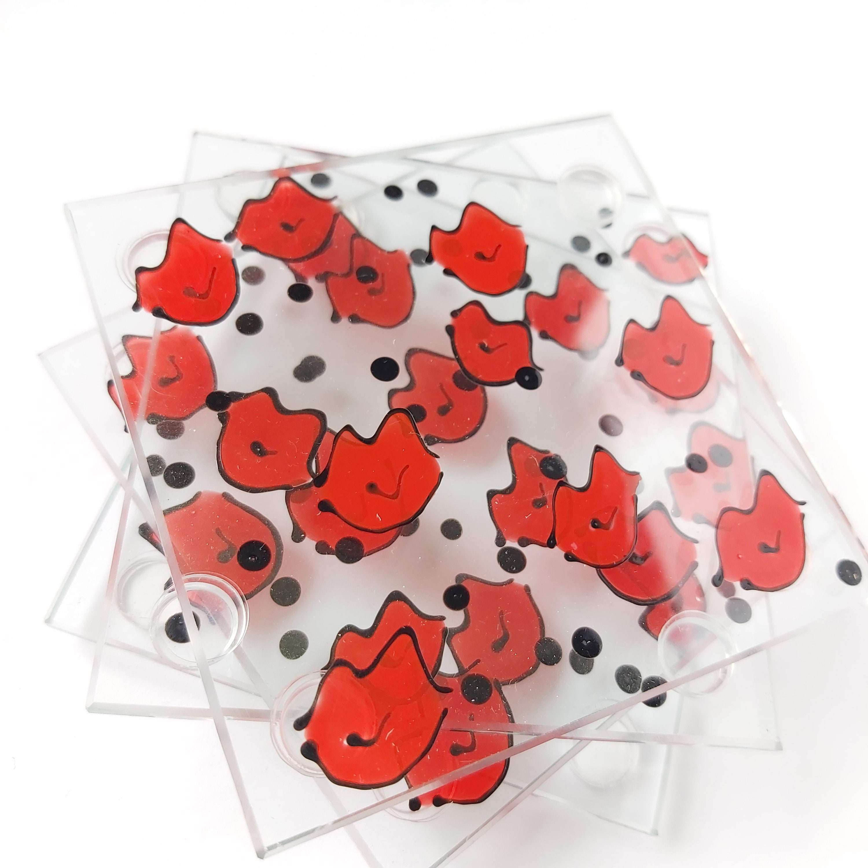 Smoochies Lips Kisses Handpainted Glass Coasters - Etsy