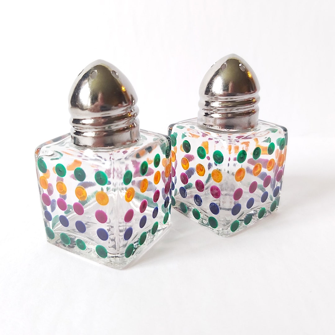 Mini Salt and Pepper Fiesta Dots Handpainted Shakers - Etsy