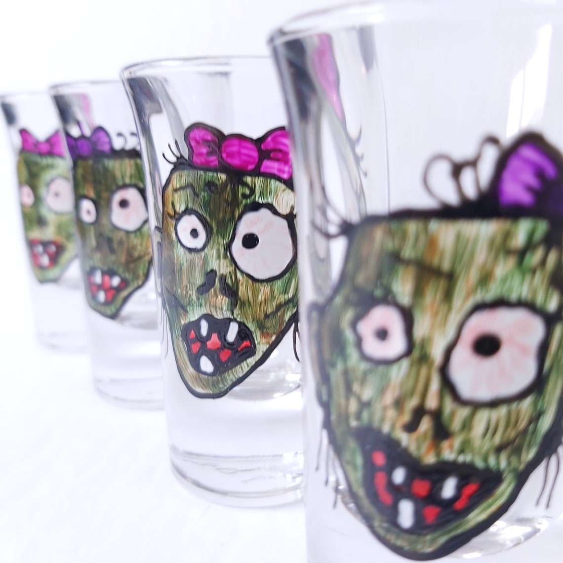 Girl Zombie Walking Dead Apocalypse Shot Glasses Hand Painted - Etsy