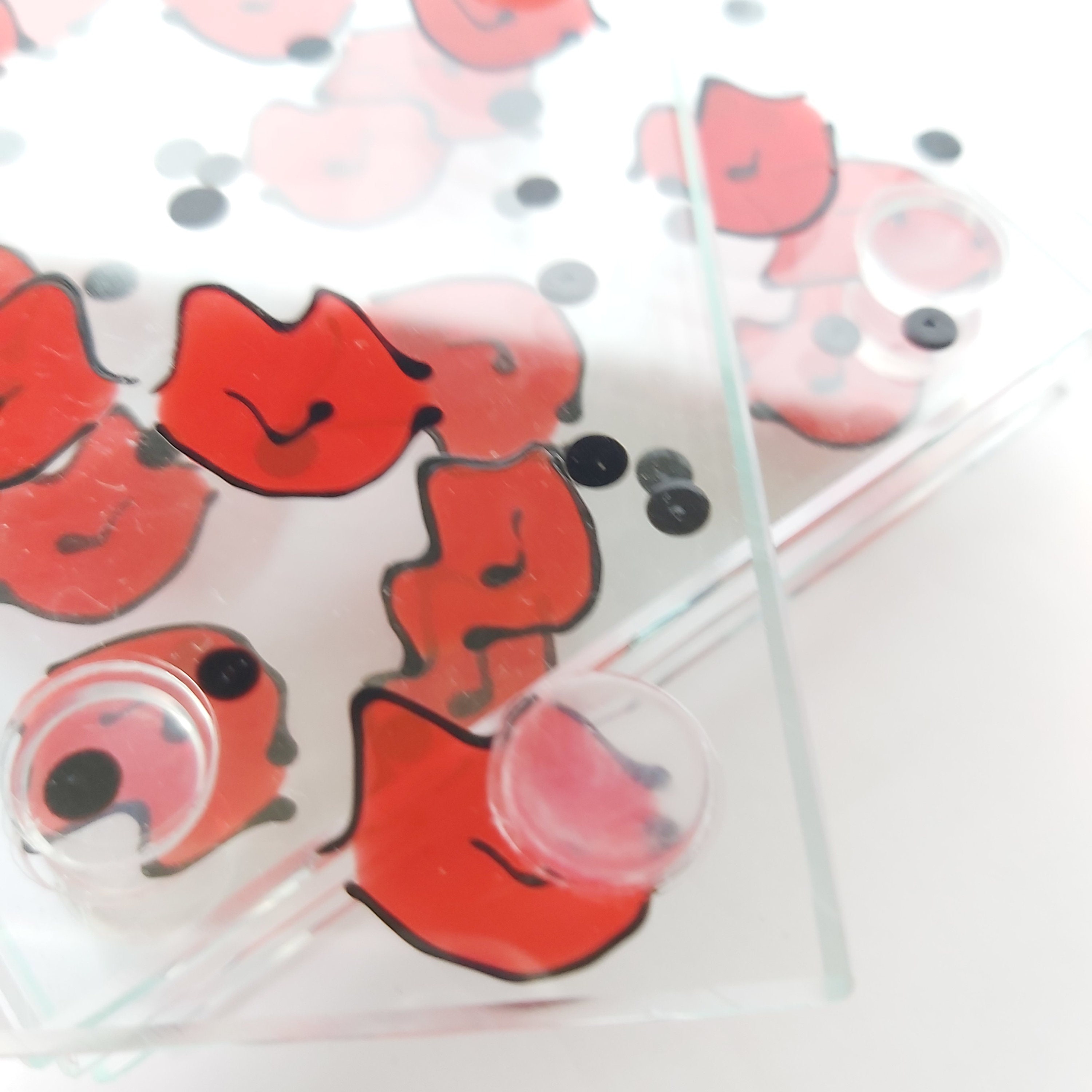 Smoochies Lips Kisses Handpainted Glass Coasters - Etsy