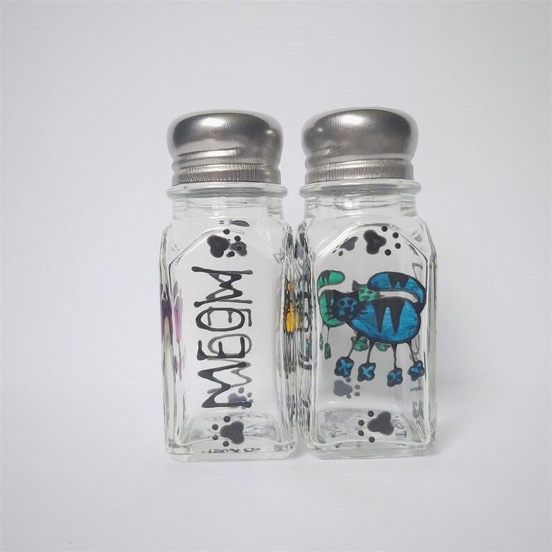 Cats Kitty Meow Paws Pets Feline Salt and Pepper Handpainted Shakers - Etsy