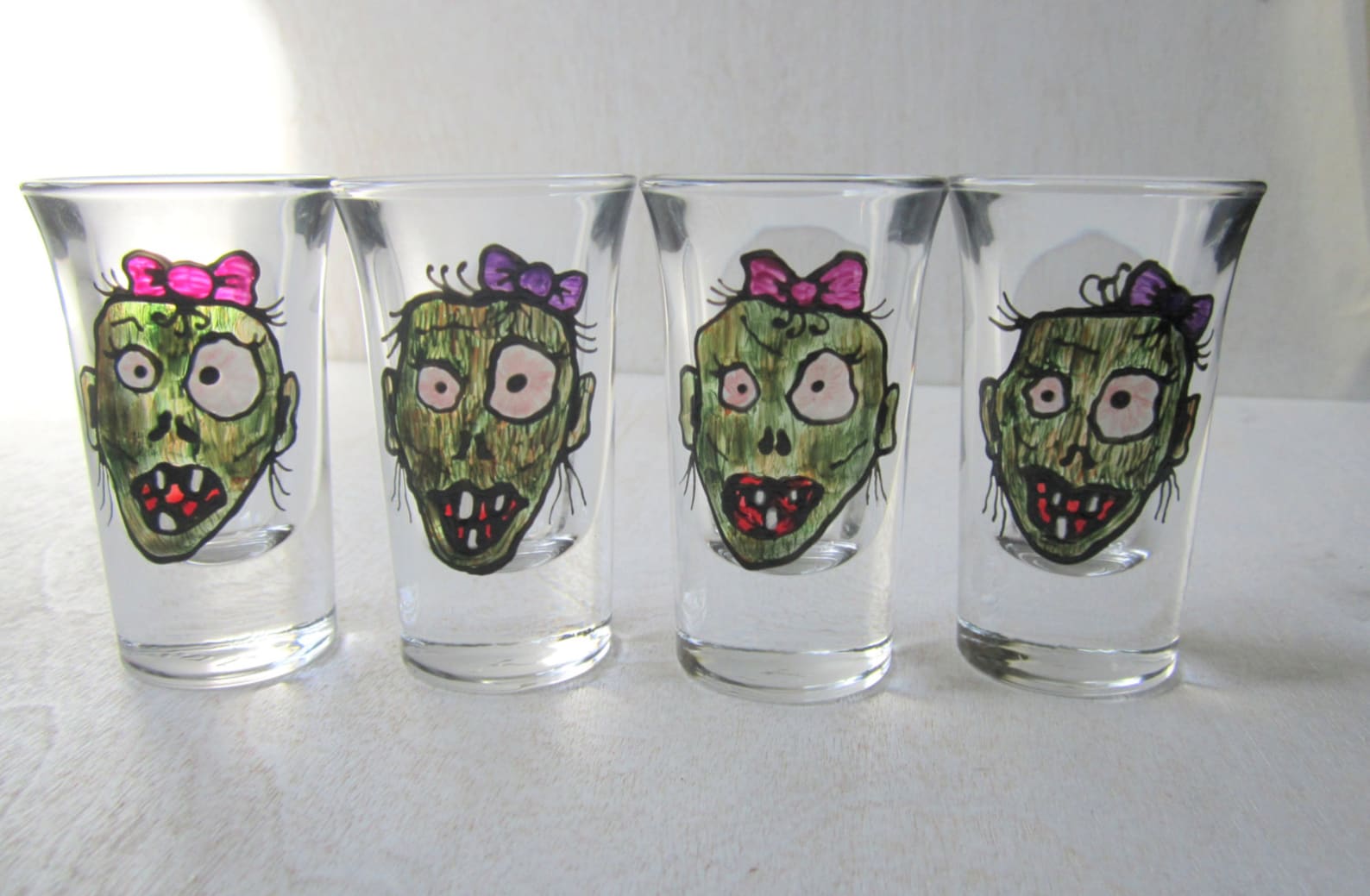 Girl Zombie Walking Dead Apocalypse Shot Glasses Hand Painted - Etsy